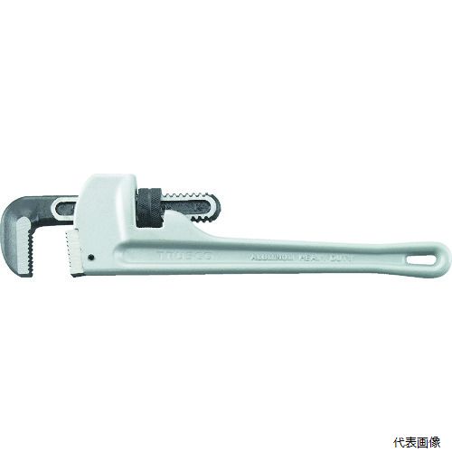 【特長】 ●本体はアルミ合金を使用し、軽量で耐久性に優れています。 ●従来のスチール鍛造品に比べ約30%軽量化しました。 【用途】 ●ガス、水道管（白管）などの締め付け、解体作業に。 【仕様】 ●くわえられる管呼び寸法：6〜50A ●くわえ...