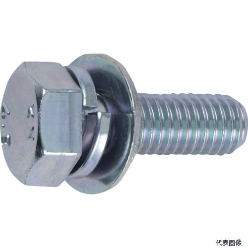 【特長】 ●ワッシャー、スプリングワッシャーをセットする手間が省けます。 ●太径の12ミリまであります。 【仕様】 ●寸法(mm)d：M12 ●寸法(mm)L：35 ●ねじピッチ(mm)：1.75 ●ばね座金外径(mm)：20.5 ●ばね座...