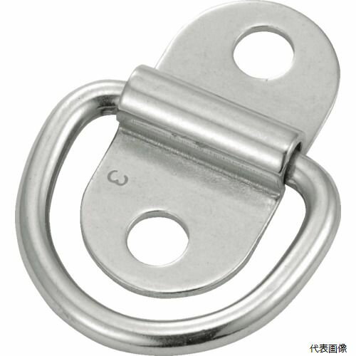 【特長】 ●リング部分が倒れるので、使用しない時は倒すと邪魔になりません。 ●使用時には簡単にロープ・ワイヤ・チェーンなどを通すことができます。 【用途】 ●テントロープの端末処理、懸垂幕などの細物ワイヤ・ロープなどの受け金具として。 【仕...