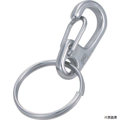 【特長】 ●二重リンクが付いているので、閉じた相手にも取り付けやすいです。 ●ステンレス（SUS316）で、耐食性に優れます。 【用途】 ●産業機械関連・工具などの脱落防止用の補助金具として。 【仕様】 ●使用荷重(kN)：0.01 ●D(...