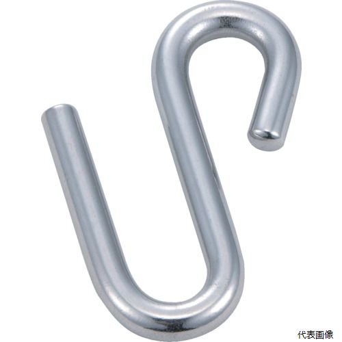 【特長】 ●フックの片側が深く口を開いた設計になっています。 【用途】 ●荷役ロープなどの端末金具として。 【仕様】 ●使用荷重(kN)：0.29 ●D(mm)：6 ●L1(mm)：60 ●L2(mm)：48 ●S(mm)：6 ●W1(mm...