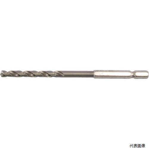 【特長】 ●充電インパクトドライバーにワンタッチで着脱が可能です。 ●ドリル先端にクロスシンニング加工を施してあります。 【用途】 ●被削材：ステンレス。 【仕様】 ●刃径(mm)：5.0 ●溝長(mm)：62 ●全長(mm)：117 ●シ...