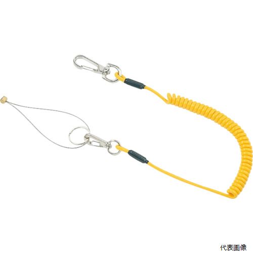 【特長】 ●芯材にナイロンを使用したコイル形状で、強い力で引っぱった後でも伸びたままになりません。（最大1815mmまで伸びます） ●ロープの重さ80gと軽量です。 ●柔軟性に優れており作業に支障をきたしません。 ●工具接続ワイヤ付です。 ...