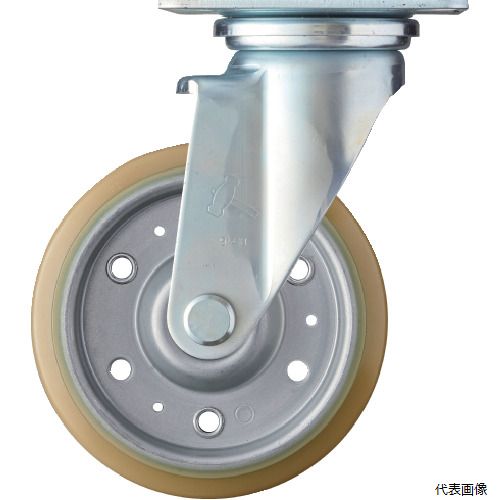 【特長】 ●ラジアルボールベアリング入りで回転が軽く、荷重に対する抵抗力も非常に強靭です。 【用途】 ●オールマイティーな中・重量用キャスターです。 【仕様】 ●許容荷重(daN)：220 ●許容荷重(kgf)：224.4 ●車輪径D(mm...