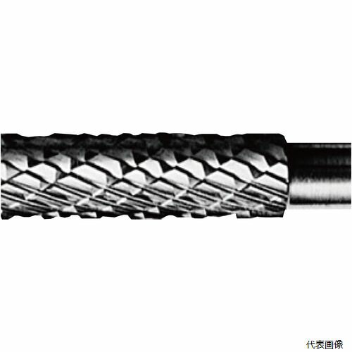 【特長】 ●独自開発の刃形状により、高速回転使用時にバーが不用意に被切削物に喰いこんでしまうことがないため、滑らかに加工でき能力アップに貢献します。 【仕様】 ●形状：円筒(ダブルカット) ●刃径(mm)：4 ●刃長(mm)：12.7 ●軸...