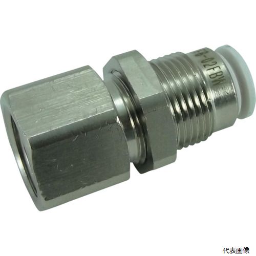 【仕様】 ●適合チューブ外径D(mm)：8 ●接続口径：Rc1/4 ●六角対辺(mm)：19 ●流体温度(℃)：-5〜60℃(空気)、5〜40℃(水) ●使用流体：空気、水 ●使用圧力：1MPa(空気)、0.3MPa(水) ●流体温度(℃)...