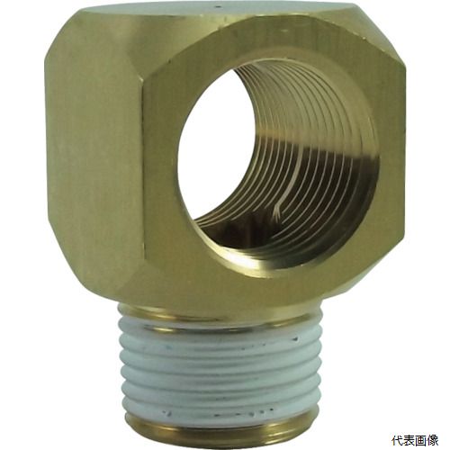 【特長】 ●シール加工（ねじ部）。 【仕様】 ●接続口径D1：R3/8 ●接続口径D2：Rc3/8 ●使用流体：空気・水 ●タイプ：チーズ ●使用流体：空気・水 ●流体温度：-5〜60℃ ●使用圧力：1.5MPa(圧縮空気)、0.3MPa(...