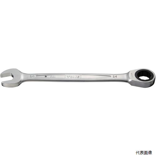 【特長】 ●ストレート形状により本体が薄いため、深く奥まった狭い箇所での作業に威力を発揮します。 ●安全ロープ取り付け穴付です。(RM-14以上） ●グッドデザイン賞受賞品です。 ●薄型のラチェットヘッドには72枚ギアを装備しているため少な...