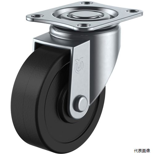 【特長】 ●走行性、耐荷重性を備えた標準的な小型キャスターです。 ●耐摩耗性に優れています。 ●始動抵抗が軽いです。 【用途】 ●台車や家具、什器に。 【仕様】 ●許容荷重(daN)：50 ●許容荷重(kgf)：51 ●車輪径D(mm)：5...