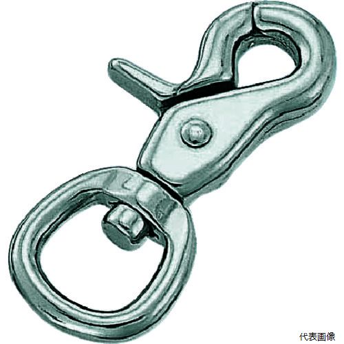 【特長】 ●アイの部分が回転するので、チェーンなどのよりとりになります。 ●スプリングフックで手軽に開閉作業ができます。 ●口の開きが広いタイプです。 【用途】 ●チェーン・ワイヤ・ロープなどの連結や、端末の金具のジョイントに。 【仕様】 ...