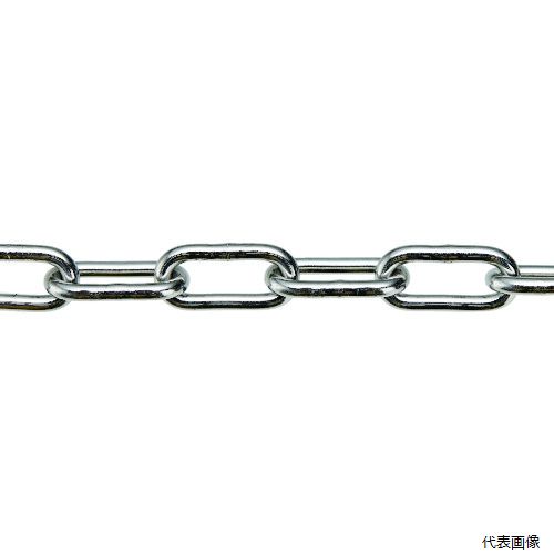 【特長】 ●ステンレス製でさびにくく、耐久性に優れます。 ●リンク：溶接止め 【仕様】 ●全長(m)：3 ●線径d(mm)：2.0 ●内長P(mm)：12 ●内幅W(mm)：3.5 ●使用荷重(kN)：0.29 【材質／仕上】 ●ステンレス...