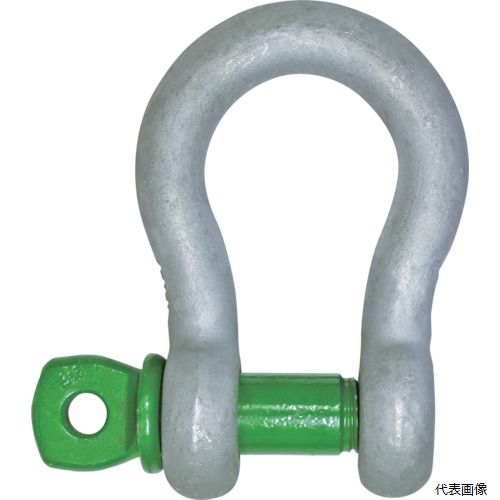【特長】 ●溶融亜鉛メッキを施した軽量でコンパクトなシャックルです。 ●ワイヤロープを2本掛けした時の取りあいで、ワイヤ同士が重なりにくいO字形状をしています。 【用途】 ●荷役作業、多目的連結金具として。 【仕様】 ●基本使用荷重(t)：...