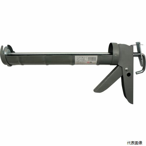 【特長】 ●カートリッジ式充填剤の施工用具です。 ●ガン先端に掃除棒が付いています。 【仕様】 ●全長(mm)：360 ●全高(mm)：158 ●筒直径(mm)：57 ●適合コーキング剤(mm)：300〜330 【材質／仕上】 ●スチール ...
