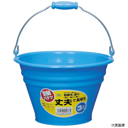 【特長】 ●広口タイプで使いやすく、軽くてサビにくいアルミハンドル製です。 【用途】 ●現場、洗車用等に。 ●容量(L)：3 ●間口(mm)：230 ●高さ(mm)：144 ●色：ブルー ●熱さ、寒さに強い ●丈夫で長持ちするバケツ ●食品...