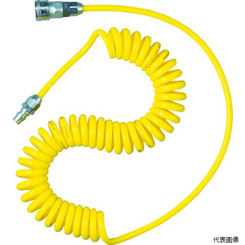 【特長】 ●一般カップリングを標準装着のため、エア工具との脱着がスムーズに行なえます。 ●ゴム弾性を有し復元力に優れています。 【仕様】 ●色：黄 ●外径(mm)：8 ●内径(mm)：5 ●使用範囲(m)：4.0 ●全長(mm)：1000 ...