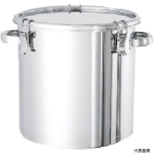 【特長】 ●本体とフタの締め付けをキャッチクリップで行う密閉式容器です。 ●内外面バフ研磨仕上げです。 ●シリコンゴムパッキンを使用しています。 ●底面フラットタイプのため粉・液だまりがありません。 【用途】 ●液体・粉体などの保存容器。 ...