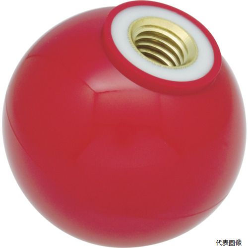 【特長】 ●ABS樹脂製なので、色が安定しています。 【仕様】 ●外径(mm)：25 ●ねじ寸法：M6×1.00 ●ねじ深さ(mm)：10 ●色：赤 ●芯金付タイプ 【材質／仕上】 ●グリップ：ABS樹脂 ●芯金：黄銅 【注意】 ●接着剤使...