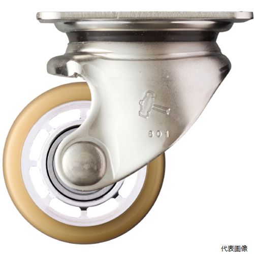【特長】 ●耐蝕性・耐水性に優れた低床式重荷重用オールステンレスキャスターです。 ●使用例：クリーンルーム等の錆や腐蝕をきらう環境で使用される半導体製造装置等の機器に最適です。 ●コンパクト設計で取付け高さが低く、重荷重に対する耐久性に優れ...
