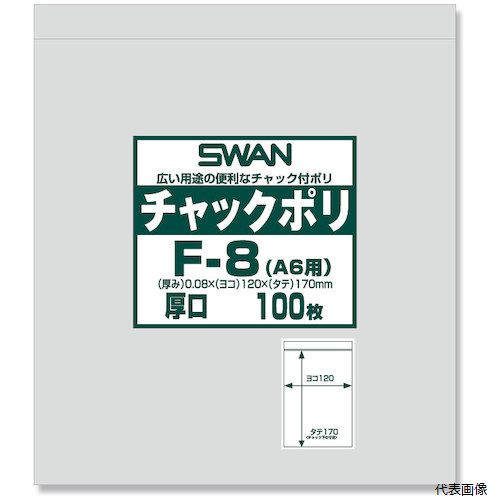 【特長】 ●小物などの整理に最適なチャックポリ付きポリエチレン袋です。 ●丈夫な厚口タイプです。 ●色：透明 ●縦(mm)：170 ●横(mm)：120 ●厚さ(mm)：0.08 ●幅(mm)：120 ●厚(mm)：0.08 ●チャック下(...