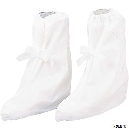 【特長】 ●ロングタイプです。 ●安全靴等の上に装着します。 【用途】 ●石綿（アスベスト）関連作業 ●ダイオキシン類対策 ●塗装作業 ●感染症対策 【仕様】 ●色：ホワイト ●適合靴サイズ(cm)：フリー ●サイズ：フリー ●JIST81...
