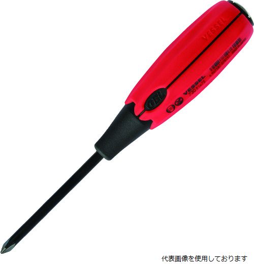 【特長】 ●手のひらに合わせてグリップ形状が変化する新開発ゲル入りグリップです。 ●ハンマーで叩ける星型ナット付の貫通タイプです。 ●手にフィットするため回しやすく強い締め付けができます。 【仕様】 ●刃先：［［＋］］1 ●軸長(mm)：7...