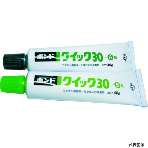【特長】 ●充填性に優れたエポキシ樹脂系接着剤です。 【用途】 ●各種金属、タイル、陶磁器、ガラス、コンクリート、木材、硬質プラスチックなどの接着、充填。 【仕様】 ●色(主剤/硬化剤)：白/褐色 ●色：(主剤)乳白色透明、(硬化剤)淡褐色...