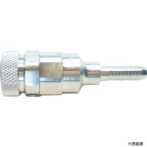 【特長】 ●ボールロック方式です。 ●ミニ・カプラ（日東工器製）と互換性があります。 【用途】 ●マイルドホース用ソケット（酸素用） 【仕様】 ●品名：酸素用ソケット ●適合流体：酸素 ●接続サイズ：φ5mm ●最高使用圧力(MPa)：0....