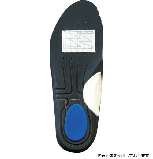 【特長】 ●土踏まずをサポートするアーチクッション付です。 ●踵部には衝撃吸収パット付です。 ●通気穴で足ムレを軽減します。 ●表面に凹凸をつけ足ズレを防止します。 【用途】 ●運輸、倉庫、その他一般作業に。 ●静電安全靴取り替え用中敷。 ...