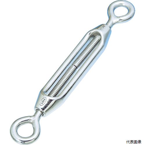 【特長】 ●枠を回転させると、緩めたり、締めたりすることができます。 【用途】 ●ワイヤロープの張り具合の調節に。 【仕様】 ●使用荷重(kN)：2.94 ●ねじ径：W5/16 ●L(mm)：120 ●W(mm)：21 ●d(mm)：14 ...