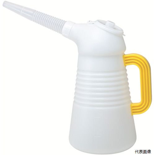 【特長】 ●フタ付でゴミやホコリが入りにくい構造です。真鍮製こし網付です。 ●取手の色が4色で、油の種類別に管理ができます。 ●オイルなど液体の移し替えに適しています。 【用途】 ●オイルなど液体の移し替え。 ●容量(L)：2 ●直径(mm...