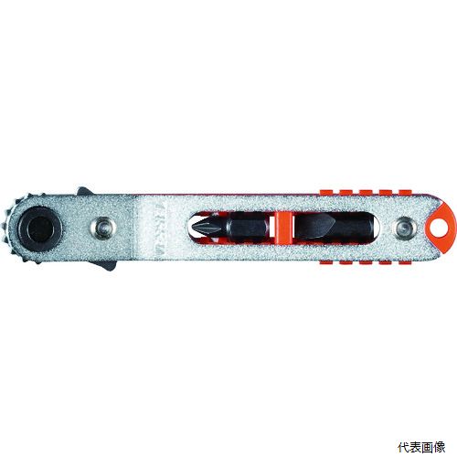 【特長】 ●業界最薄18mmヘッドで狭い場所での作業でより便利に使いやすくなっています。 ●本体はビット2本を収納可能、吊り下げ穴付です。 ●ラチェット破壊テストでは48.4N・mを記録いたしました。、 ●コンパクトボディでもハイパワーなラ...