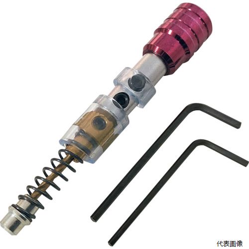 【特長】 ●電動ドライバーに両頭+ドライバービットを付けたままでワンタッチ着脱できます。 ●6角軸先端パーツに使えるインパクトドライバー対応アダプターです。 ●本体ガイド面が細いので、プラケットの角にはキズをつけることがありません。 ●付属...