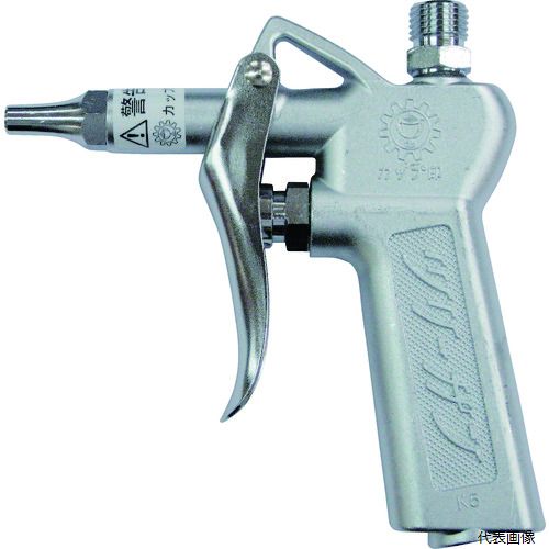 【特長】 ●天井から吊り下げて使用します。 ●握りやすいボディー形状です。 【用途】 ●一般的な清掃作業に。 【仕様】 ●ノズル長(mm)：22 ●ノズル口径(mm)：2 ●ノズル取付口：G1/8 ●エア取付口：G1/4 ●全長(mm)：1...