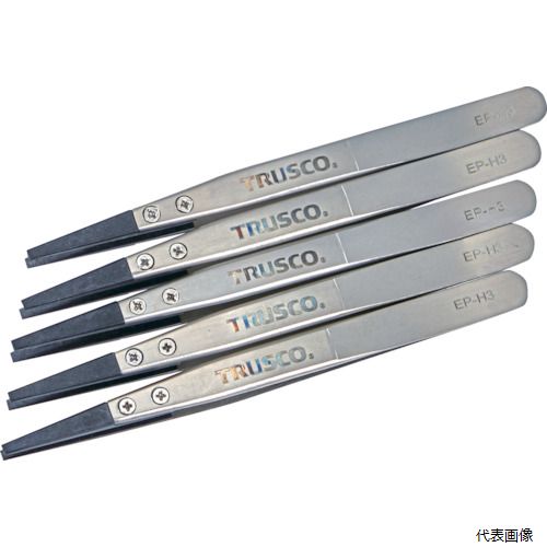 【特長】 ●5本入のお買い得パックです。 ●チップ交換型のピンセットです。 ●ESD対策仕様商品です。 【用途】 ●静電気の帯電にデリケートな電子機器や電子部品を扱う現場に最適なピンセット。 【仕様】 ●全長(mm)：130 ●幅(mm)：...