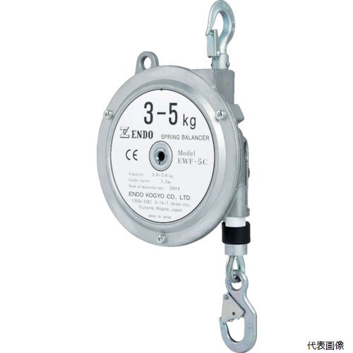 【特長】 ●樹脂ドラムの採用で、摩耗粉の発生が少なくなりました。 ●電動機器、治工具および加工品素材などの懸垂に適しています。 ●各種機器のバランス装置として使用できます。 【用途】 ●各種工具類の吊り下げに。 【仕様】 ●容量(kg)：3...