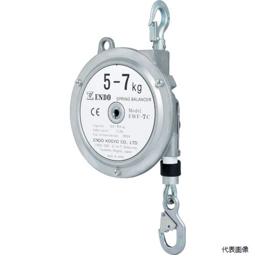 【特長】 ●樹脂ドラムの採用で、摩耗粉の発生が少なくなりました。 ●電動機器、治工具および加工品素材などの懸垂に適しています。 ●各種機器のバランス装置として使用できます。 【用途】 ●各種工具類の吊り下げに。 【仕様】 ●容量(kg)：5...