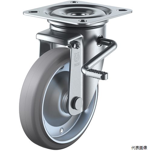 【特長】 ●独自の設計でユーエイ製一般キャスターの3倍以上の走行距離を実現しました。 ●交換回数の減少でランニングコストを大幅に削減できます。 ●走行性に優れ、床面に走行跡を残しにくいグレーゴム車輪を使用しています。 【用途】 ●重量物を軽...