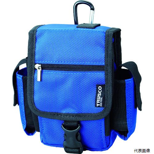 【特長】 ●ベルトを外さなくても脱着可能なボタンホックタイプです。 ●超はっ水加工です。 ●カラビナ付き（アルミ製）です。 ●現場で使用する小物や工具類の収納に最適です。 【仕様】 ●色：ブルー ●幅(mm)：150 ●奥行(mm)：60 ...