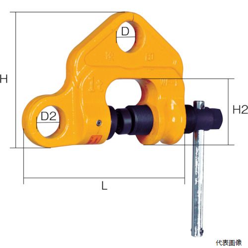 【特長】 ●円形ダブルカムロック方式のため、より強い締め付け力が発生し安全な作業ができます。 ●2個の吊り穴で全方向の作業ができます。 ●Iビームなどの勾配のある吊り荷にも使用できます。 ●業界一軽量なねじクランプです。 【用途】 ●吊り上...
