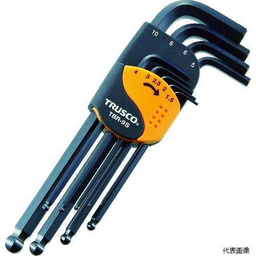 【特長】 ●ホルダが回転でき、各サイズの六角棒レンチの出し入れがしやすいです。 ●表面処理は黒染め加工です。 ●硬度はHRC52〜56です。 【仕様】 ●セット内容(本)：9 ●セット内容(mm)：1.5、2、2.5、3、4、5、6、8、1...