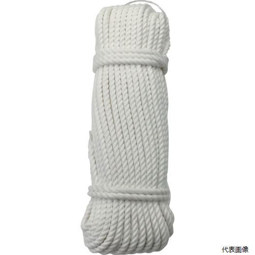 【特長】 ●強度・耐水性・耐薬品性に優れたロープです。 【用途】 ●トラックの荷締めなど。 【仕様】 ●色：白 ●線径(mm)：6 ●長さ(m)：30 ●包装形態：袋入 ●引張強度(kN)：3.53 ●引張強度KN(kgf)：3.53(36...