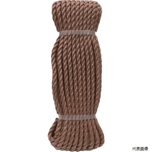 【特長】 ●安価で軽量、強度に優れたロープです。 【用途】 ●一般作業などの各種結束。 【仕様】 ●色：カッチ色 ●線径(mm)：9 ●長さ(m)：20 ●包装形態：袋入 ●引張強度(kN)：6.86引張強度KN(kgf)：6.86(700...