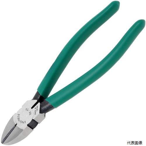 【特長】 ●鋭い切れ味と耐久性に優れた強力型ニッパです。 ●刃部硬度は、HRC60±4です。 【用途】 ●銅線や鉄線などの切断に。 【仕様】 ●全長(mm)：155 ●刃表面形状：厚刃 ●切断能力(mm)軟鉄線：2.6 ●切断能力(mm)銅...