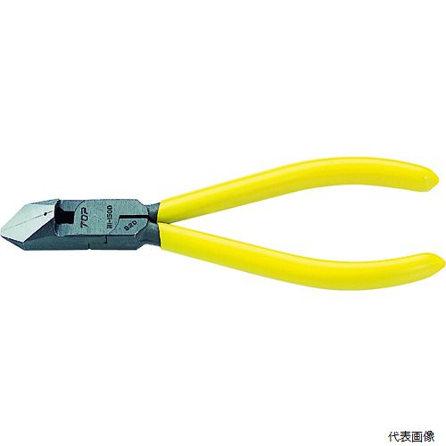 【特長】 ●弱電関係の細線や銅線の切断に最適です。 ●先端部は37°角度付きで上からの作業性に優れています。 【用途】 ●細線や銅線の切断に。 【仕様】 ●全長(mm)：110 ●切断能力(mm)鉄線：φ0.9 ●切断能力(mm)銅線：φ1...