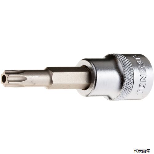 【特長】 ●いじり防止タイプです。 ●早回しに便利なローレット加工仕上げです。 【仕様】 ●呼びNo.：T40 ●先端寸法(mm)：6.60 ●差込角(mm)：9.5 ●全長(mm)：67 ●いじり防止タイプ 【材質／仕上】 ●構造用鋼 【...