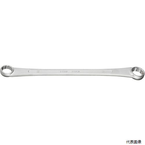 【特長】 ●柄部の曲がり角度が15°と小さいので、高さ制限を受ける箇所の作業に最適です。 ●めがね部は12角です。 【仕様】 ●対辺寸法(mm)：22×24 ●全長(mm)：333 ●首角度(°)：15 ●柄部の曲がり角度15° 【材質／仕...
