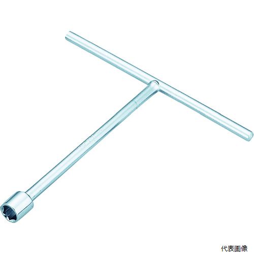 【特長】 ●T形タイプのレンチです。 ●ソケット部は6角形状です。 【仕様】 ●対辺寸法(mm)：17 ●全長(mm)：277 ●全幅(mm)：220 ●対辺(mm)：17 ●ソケット部6角形状 【材質／仕上】 ●構造用鋼 【入数】 ●1個...