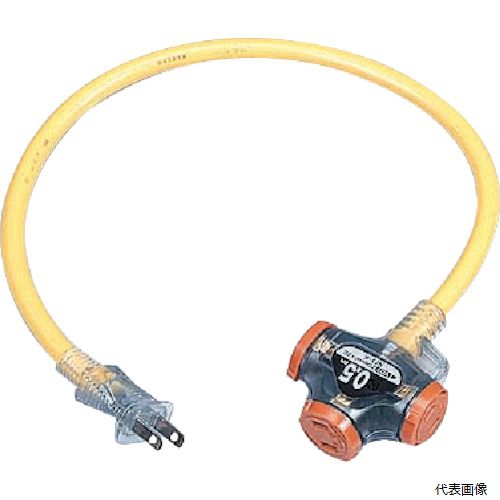 【特長】 ●手近な電源延長に最適です。 ●回転式コンセント防じんキャップ付です。 ●電源パイロットランプ付トリプルコンセント付です。 【用途】 ●電気器具の延長電源として。 【仕様】 ●電線仕様長さ(m)：0.5 ●電線仕様太さ(［［MM2...