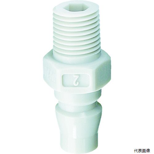 【特長】 ●サビに強く、軽量で扱いやすい商品です。 【用途】 ●飲料用機器、食品機器、ろ過装置などの水配管に。 ●最高使用圧力(MPa)：1.0 ●相手側取付サイズ：Rc1/4 ●六角対辺(mm)：17 ●使用温度範囲(℃)：0〜50 ●使...