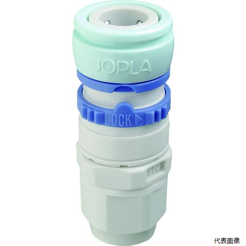 【特長】 ●ワンタッチ接続方式で、脱着が簡単にできます。 【用途】 ●飲料用機器、食品機器、ろ過装置などの水配管に。 【仕様】 ●最高使用圧力(MPa)：1.0 ●相手側ホースサイズ(mm)：9×15 ●使用流体：水 ●六角対辺(mm)ナッ...